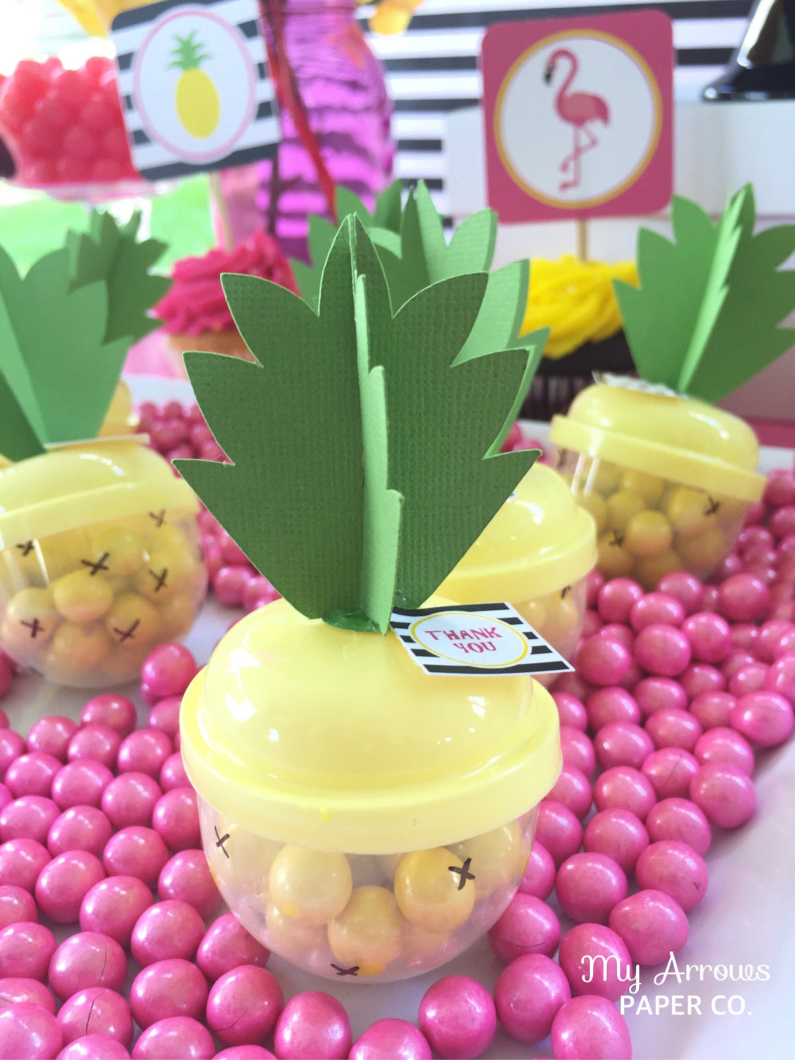 Pineapple and Pink Flamingo Party Printable Collection - Etsy