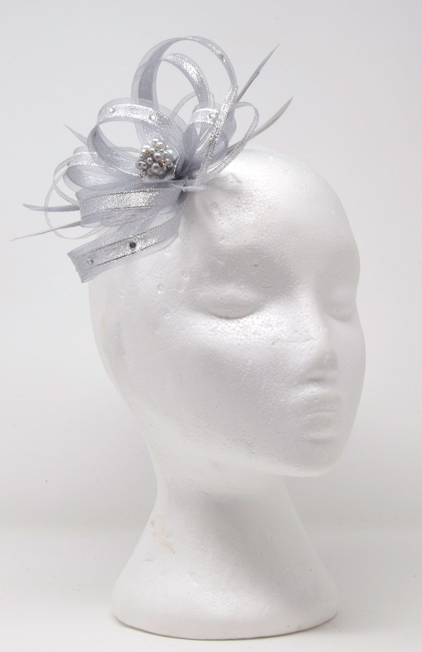 Sparkling Silver Fascinator With Bead Cluster and | Etsy UK