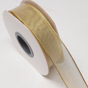 Metallic Gold Ribbon, Mesh 7mm, 15mm, 25mm, 60mm for Milinery ...