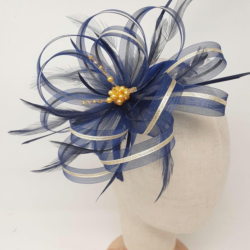 Navy Blue Fascinator - Etsy