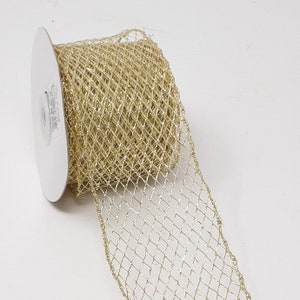 Metallic Gold Ribbon, Mesh 7mm, 15mm, 25mm, 60mm for Milinery ...