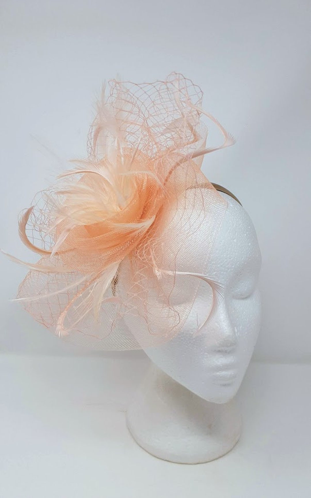 Peach Swirl Fascinator on a Clip, Comb and Hair Band - Etsy