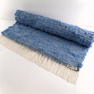 GMR, Blue Handwoven Rag Rug: USA Cotton Blend Washable (24x36) - Etsy