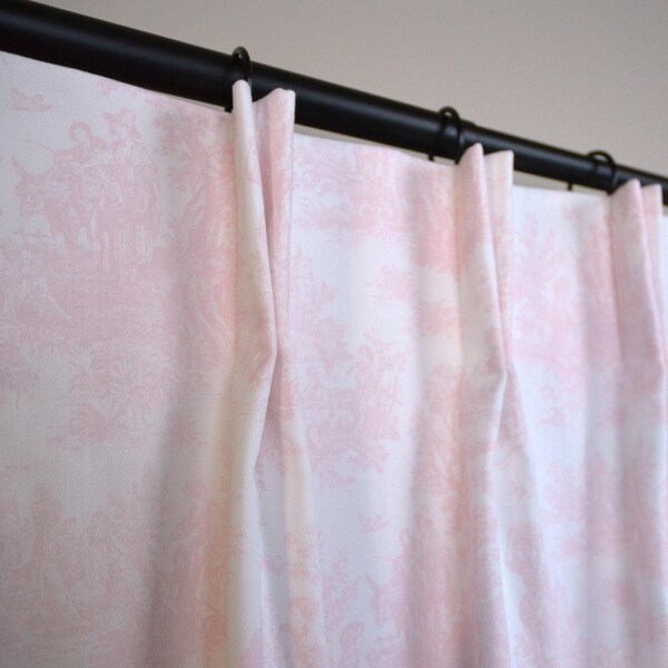 Pink Toile Curtains - Etsy