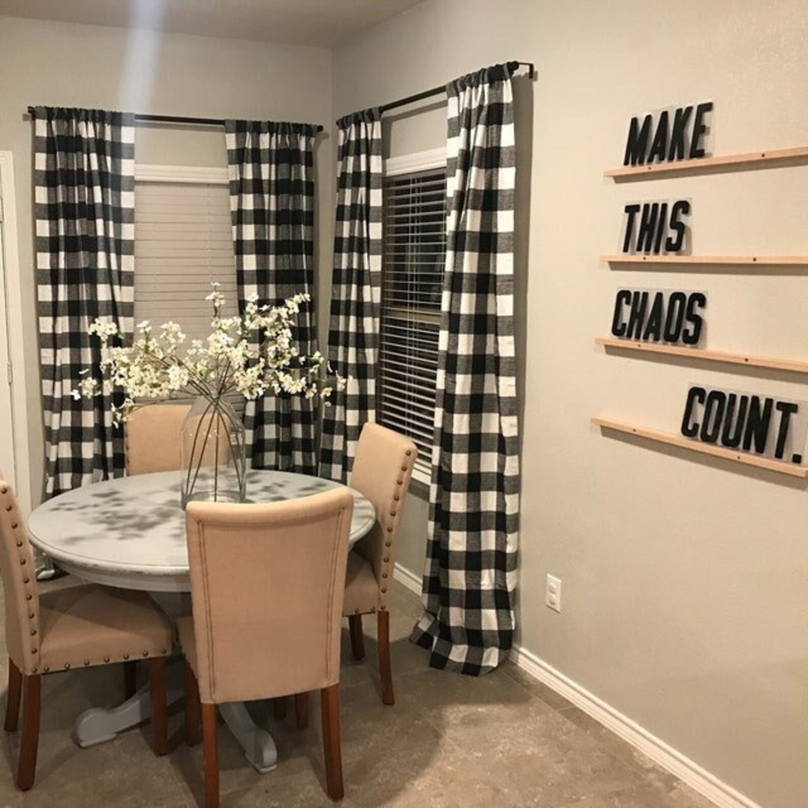 Black and White Buffalo Check Curtains 24 Width and 50 Width - Etsy