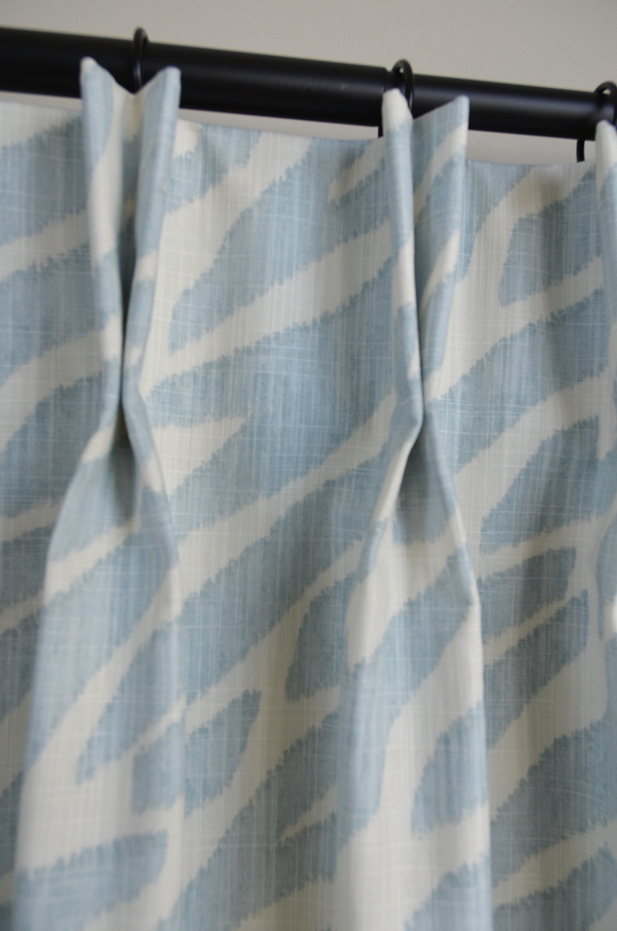 Pinch Pleat Curtains in Zany Mineral Blue Slub Blend - Lining Options ...