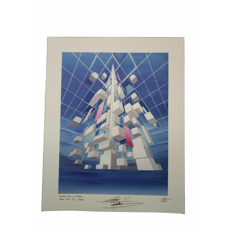 Kaliptus "constructing a Pyramid From the Top Down" Signed Blotter Art ...