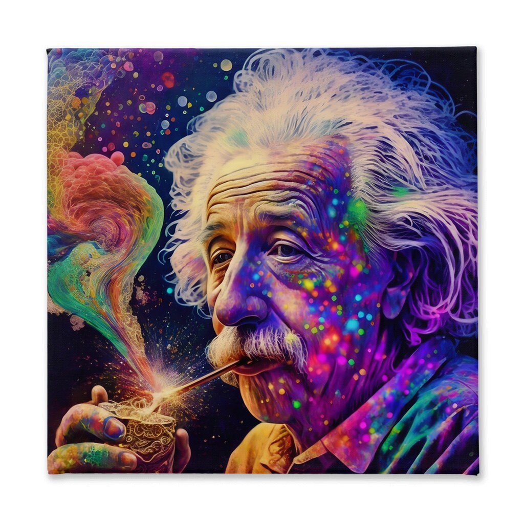 Albert Einstein Smoking Trippy