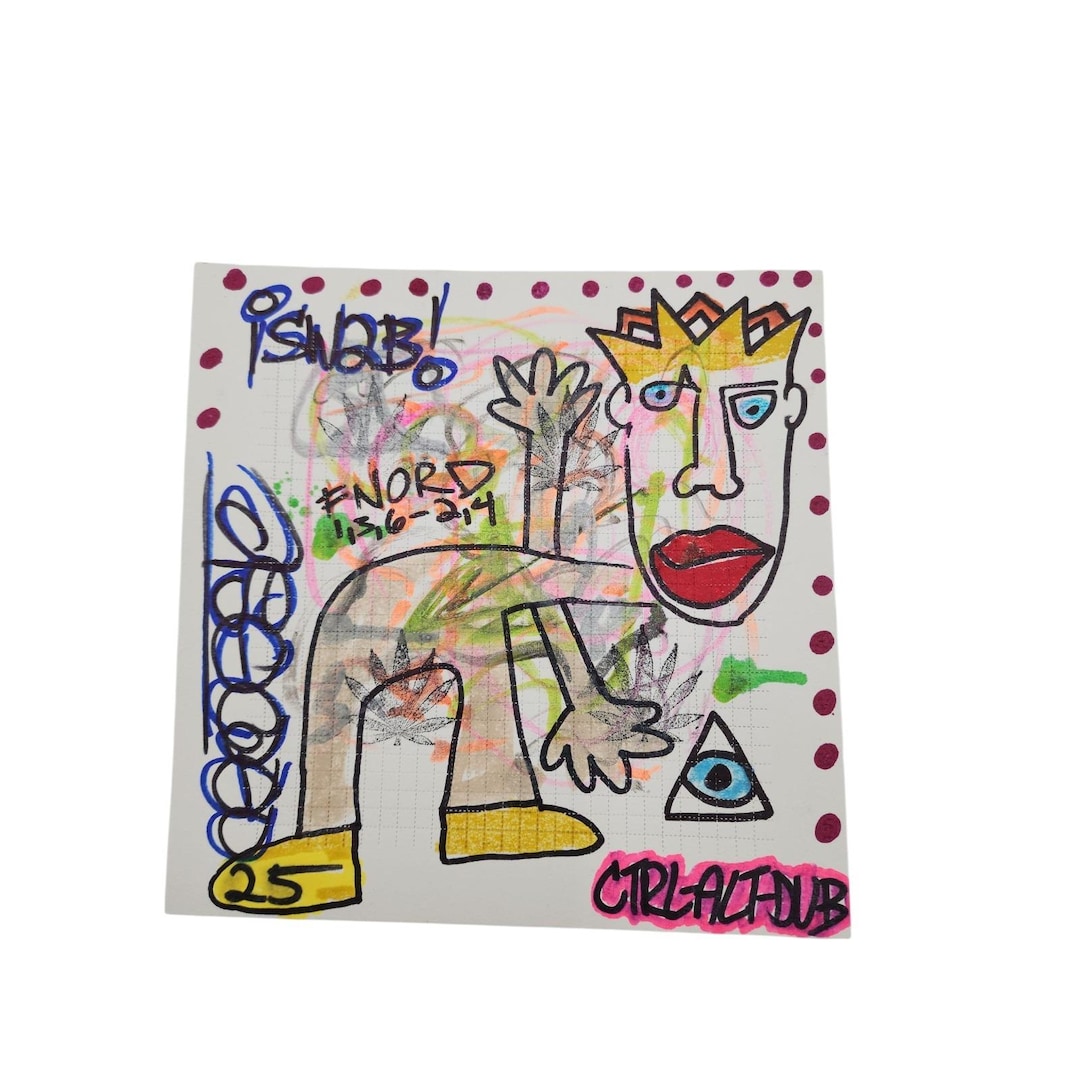 Ctrl Alt Dub Handpainted Blotter Art Print Graffiti Psychedelic Art - Etsy