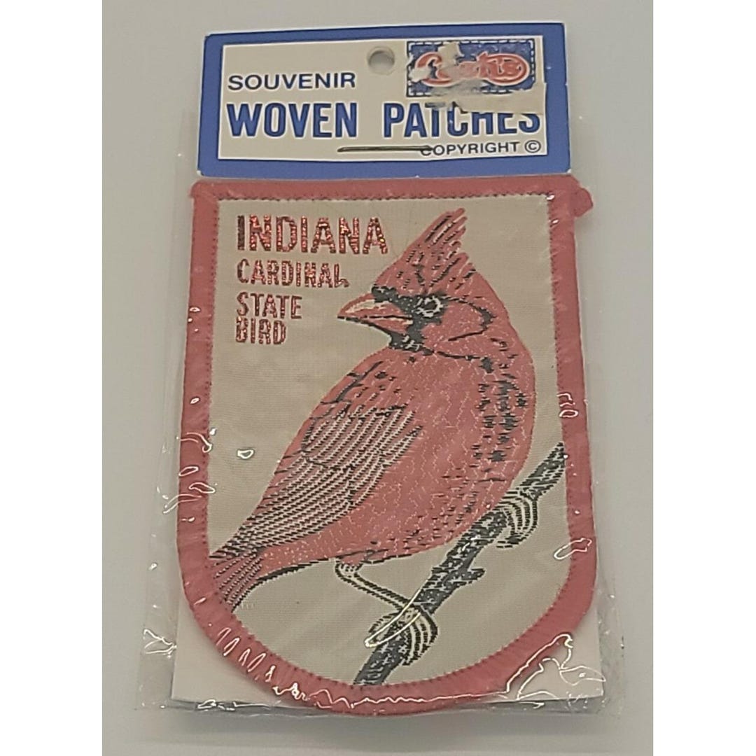 Vintage New INDIANA Cardinal Bird Embroidered Sew on Patch Souvenir - Etsy