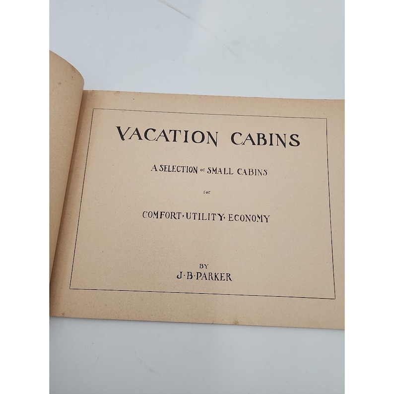 Vintage Art Deco 1935 Vacation Cabin Illustrated Floor Plans Staple ...