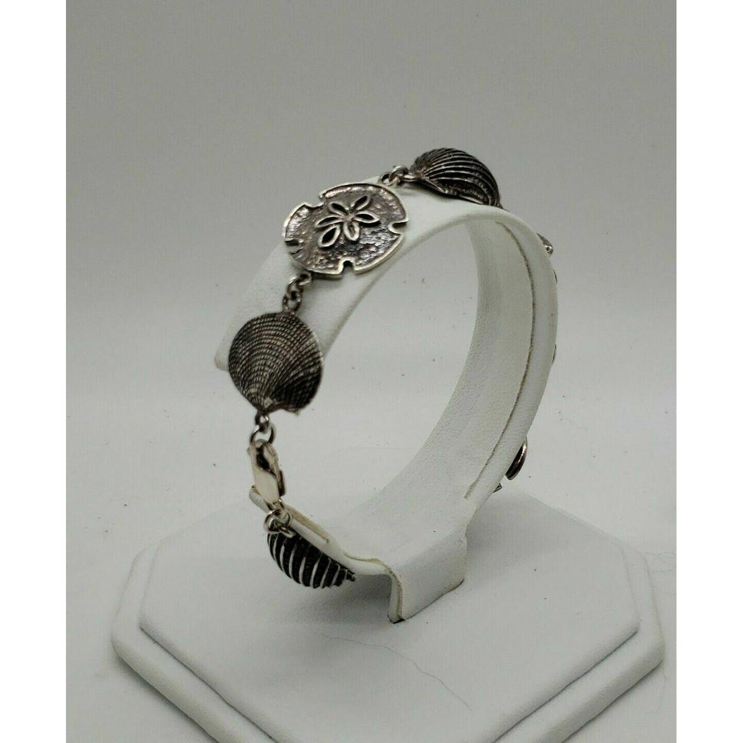 Vintage Sterling Silver 925 Seashells Starfish Sand Dollar Link 7.5 ...