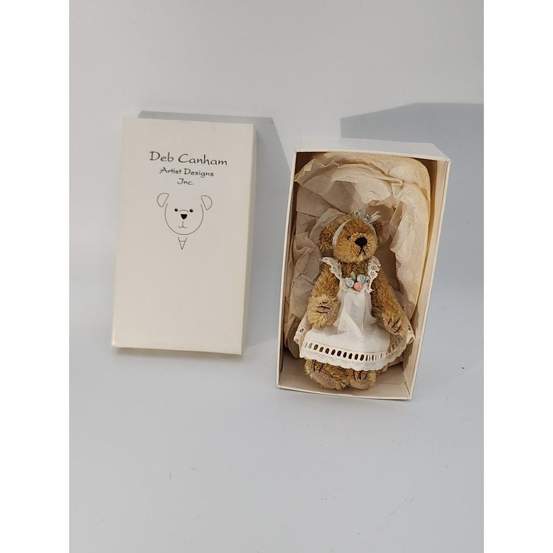 Vintage Deb Canham Flore Bear in White Dress Mohair Collection - Etsy