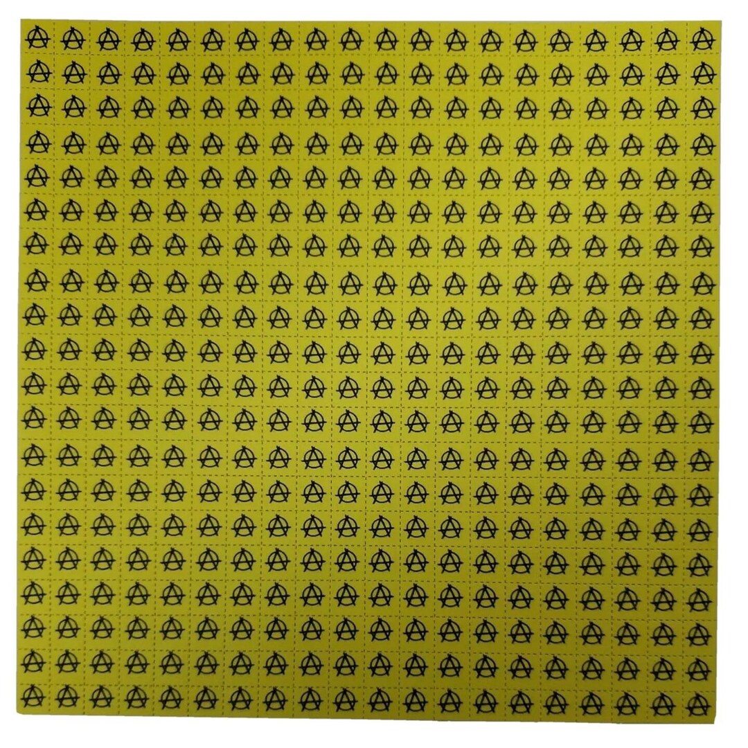 Yellow Anarchy Symbols Blotter Art Print 400 1cm Squares - Etsy