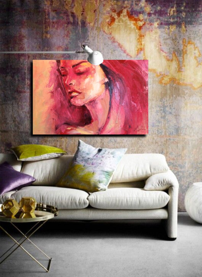 Oil Portrait Painting, 36, Large Art Painting, Original Canvas Art ...