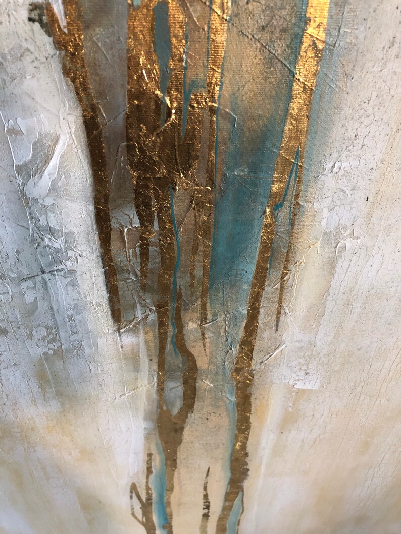 LARGE Gold Painting GOLD LEAF White Gold Wall Art Abstract Gold 56 ...