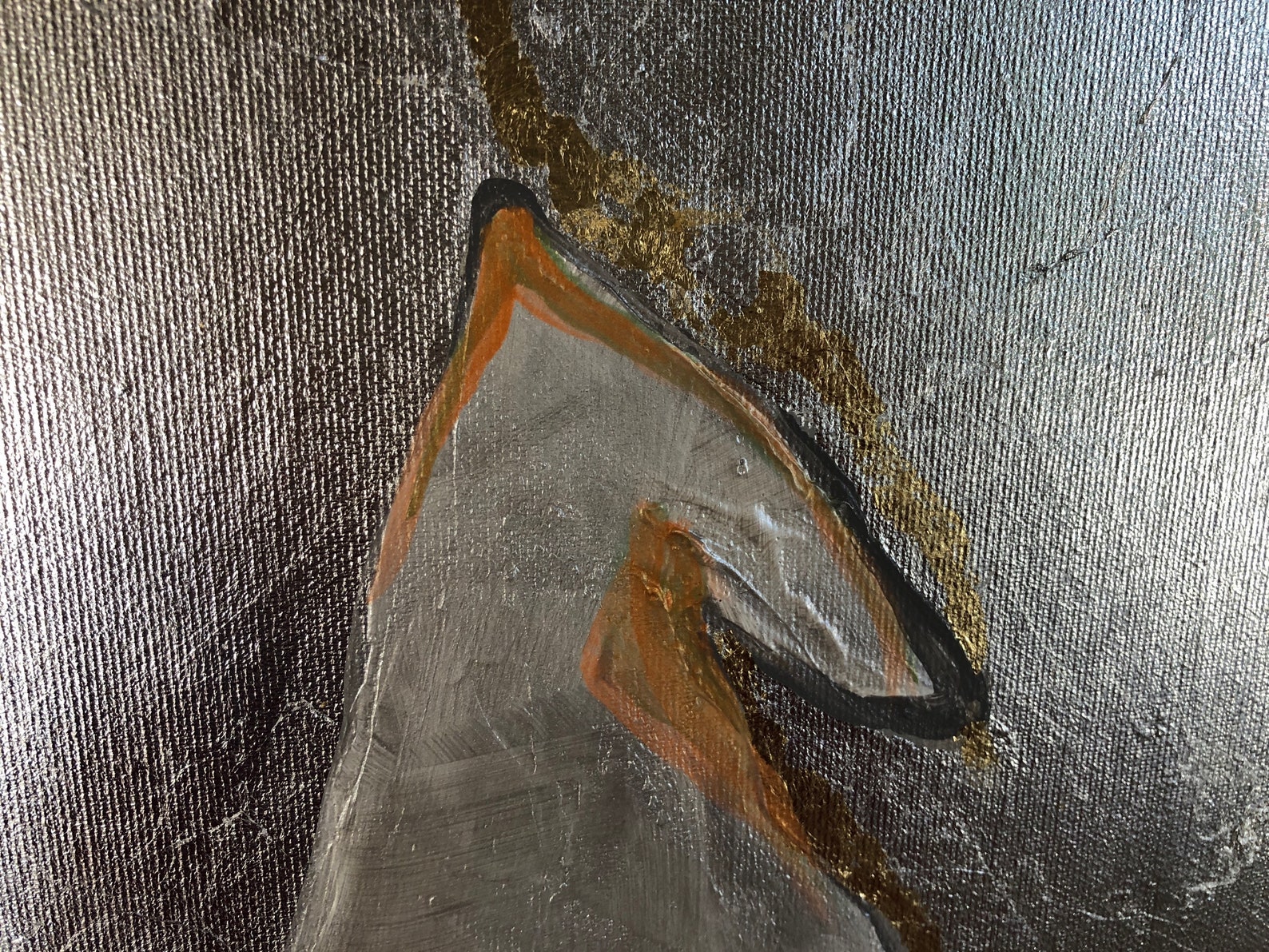 Silver Painting, Large Painting, Abstract Painting, Silver Leaf Art ...