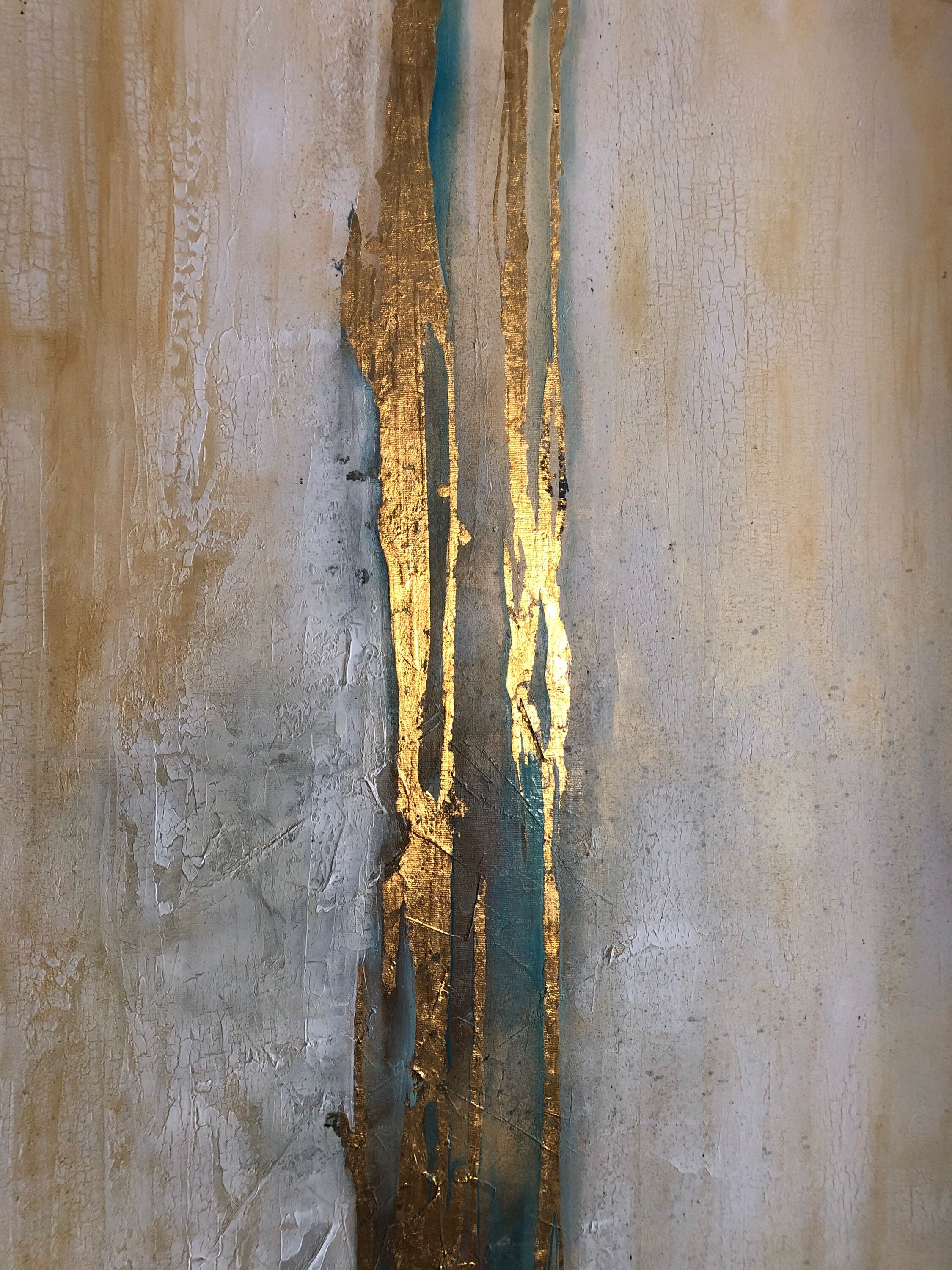 LARGE Gold Painting GOLD LEAF White Gold Wall Art Abstract Gold 56 ...