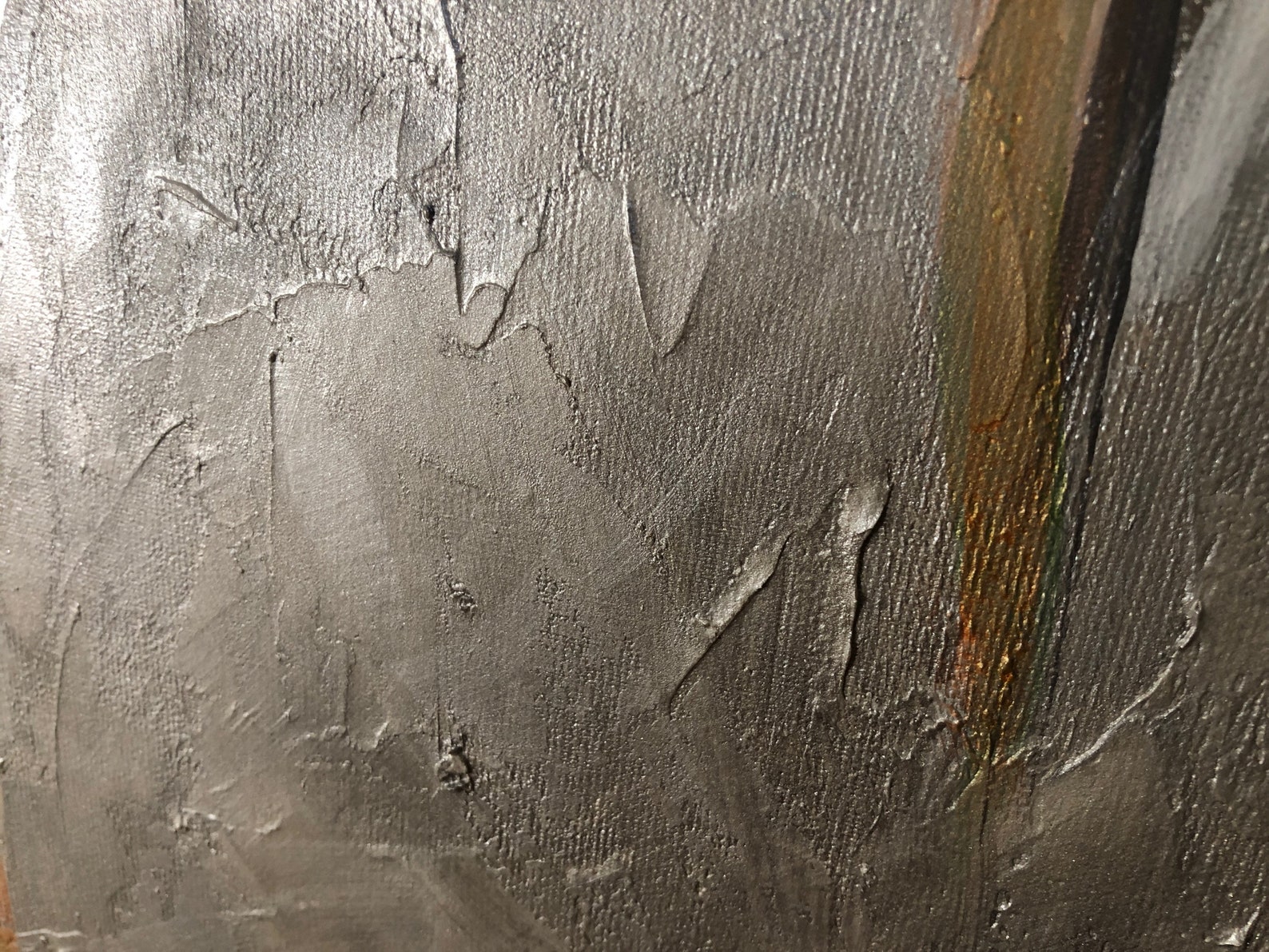 Silver Painting, Large Painting, Abstract Painting, Silver Leaf Art ...