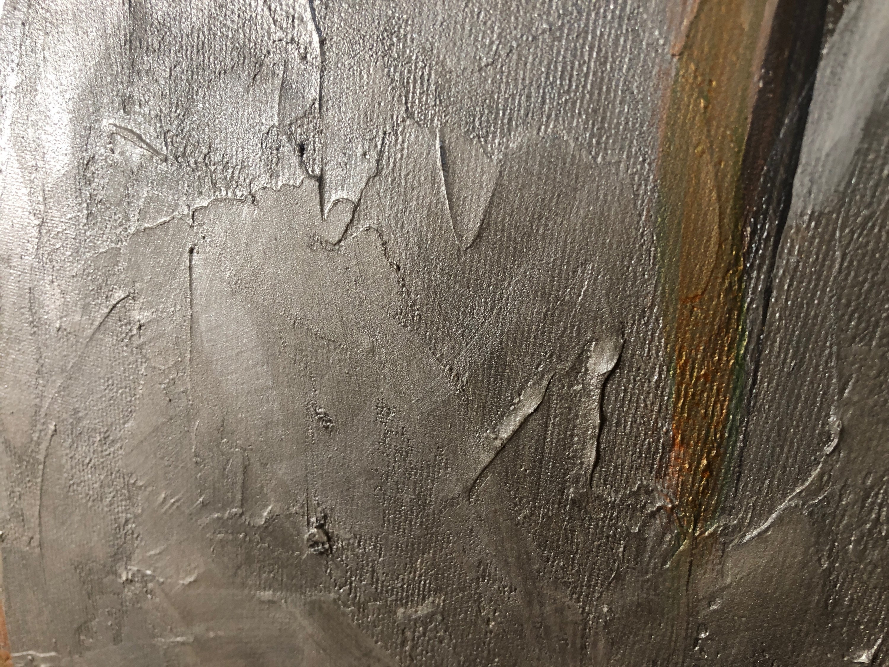 Silver Painting, Large Painting, Abstract Painting, Silver Leaf Art ...