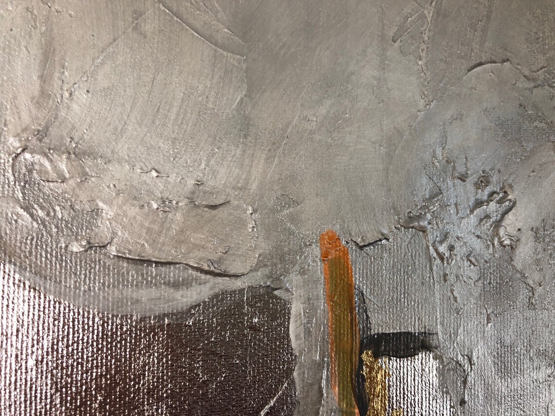 Silver Painting, Large Painting, Abstract Painting, Silver Leaf Art ...