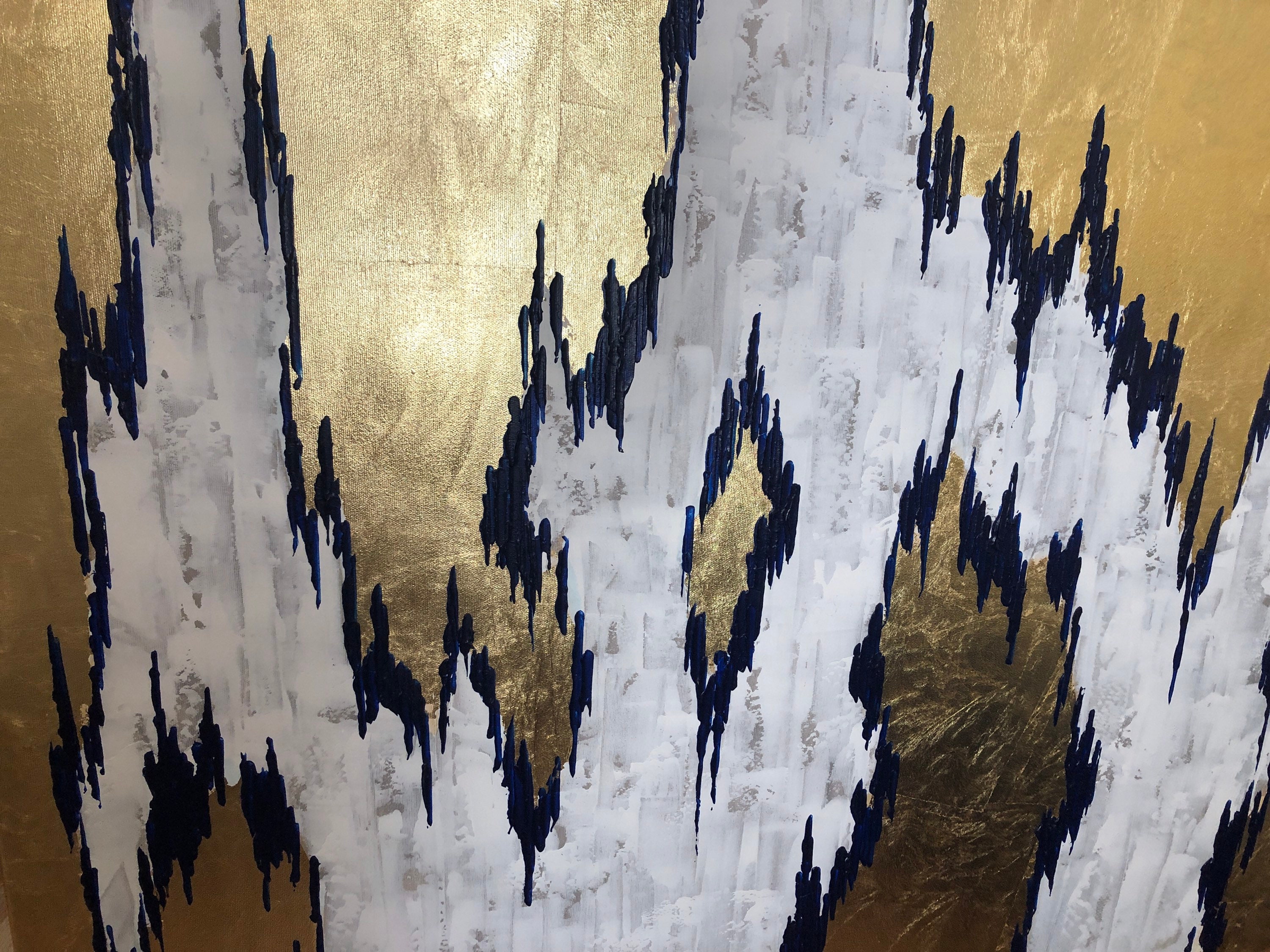 Abstract GOLD Leaf Painting WHITE LARGE Painting Gold Leaf - Etsy