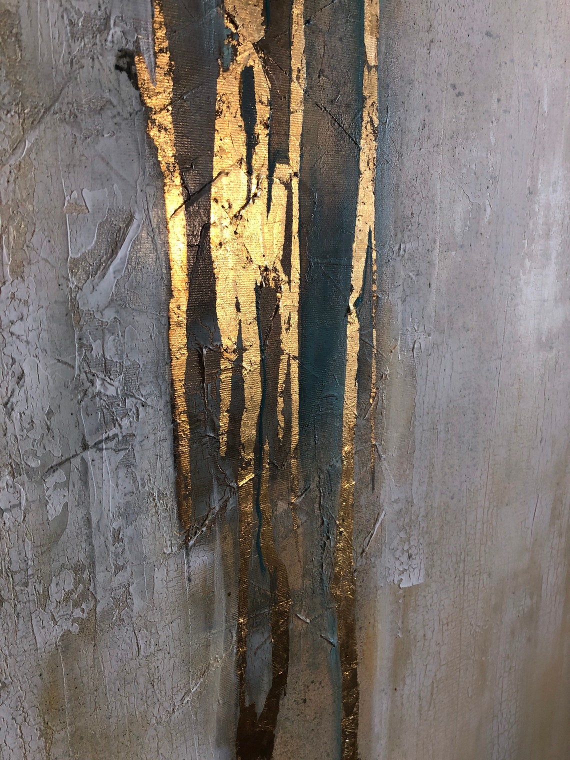 LARGE Gold Painting GOLD LEAF White Gold Wall Art Abstract Gold 56 ...