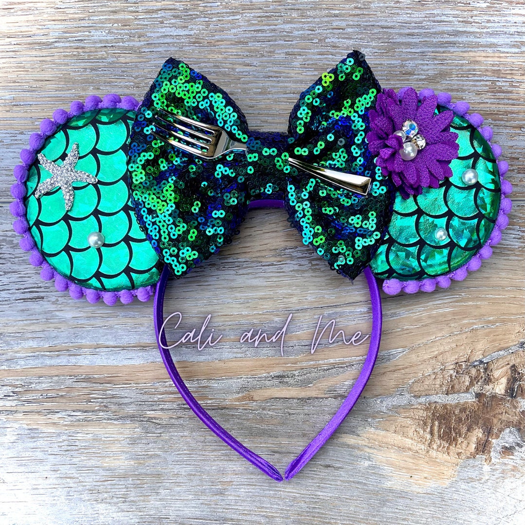 Mermaid Mouse Ears, Mermaid Minnie Ears, Little Mermaid Minnie Ears ...