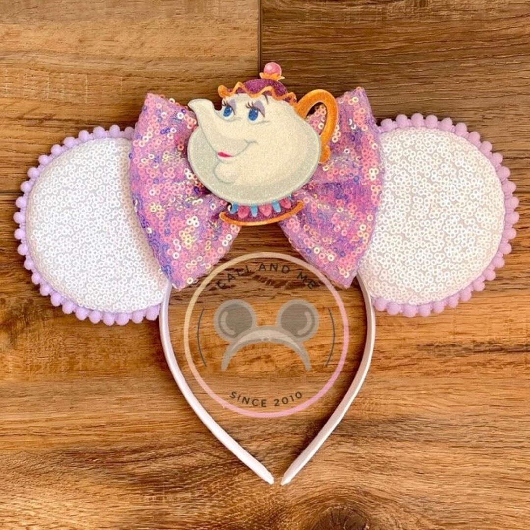 Mrs Potts Inspired Minnie Mouse Ears, Mrs Potts Mouse Ears, Beauty and ...