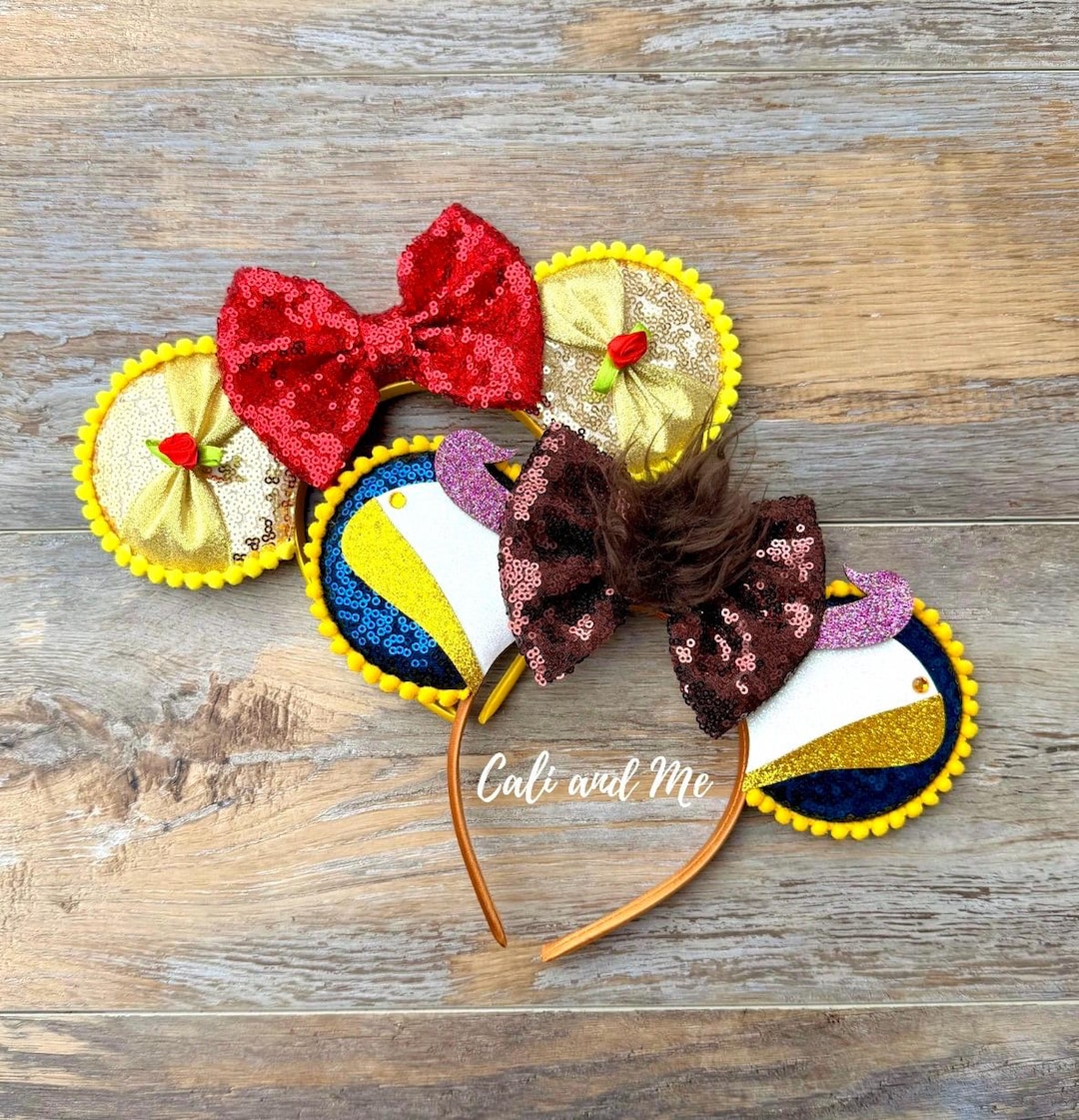 Beauty and the Beast Ears, Belle Minnie Ears, Beast Ears, Beast Mickey ...