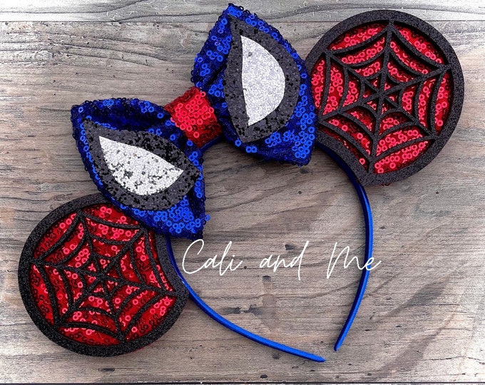 Spider-man Disney Ears Spiderman Mickey Mouse Ears Marvel - Etsy