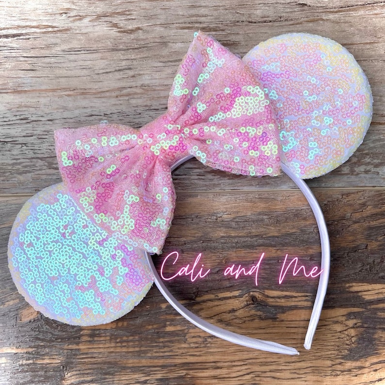 Iridescent and Pink Minnie Mouse Ears Mickey Mouse Ears - Etsy