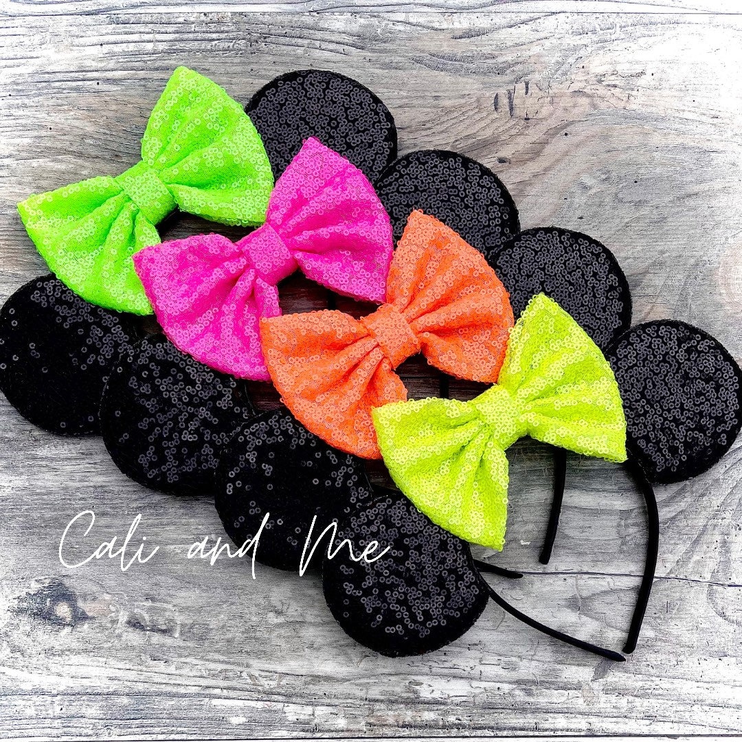 Neon Mickey Ears, Neon Minnie Ears, Neon Disney Mouse Ears, Mickey ...