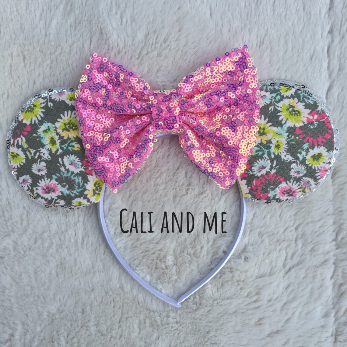 Flower Mouse Ears, Floral Print Mickey Mouse Ears,disney Minnie Mouse ...