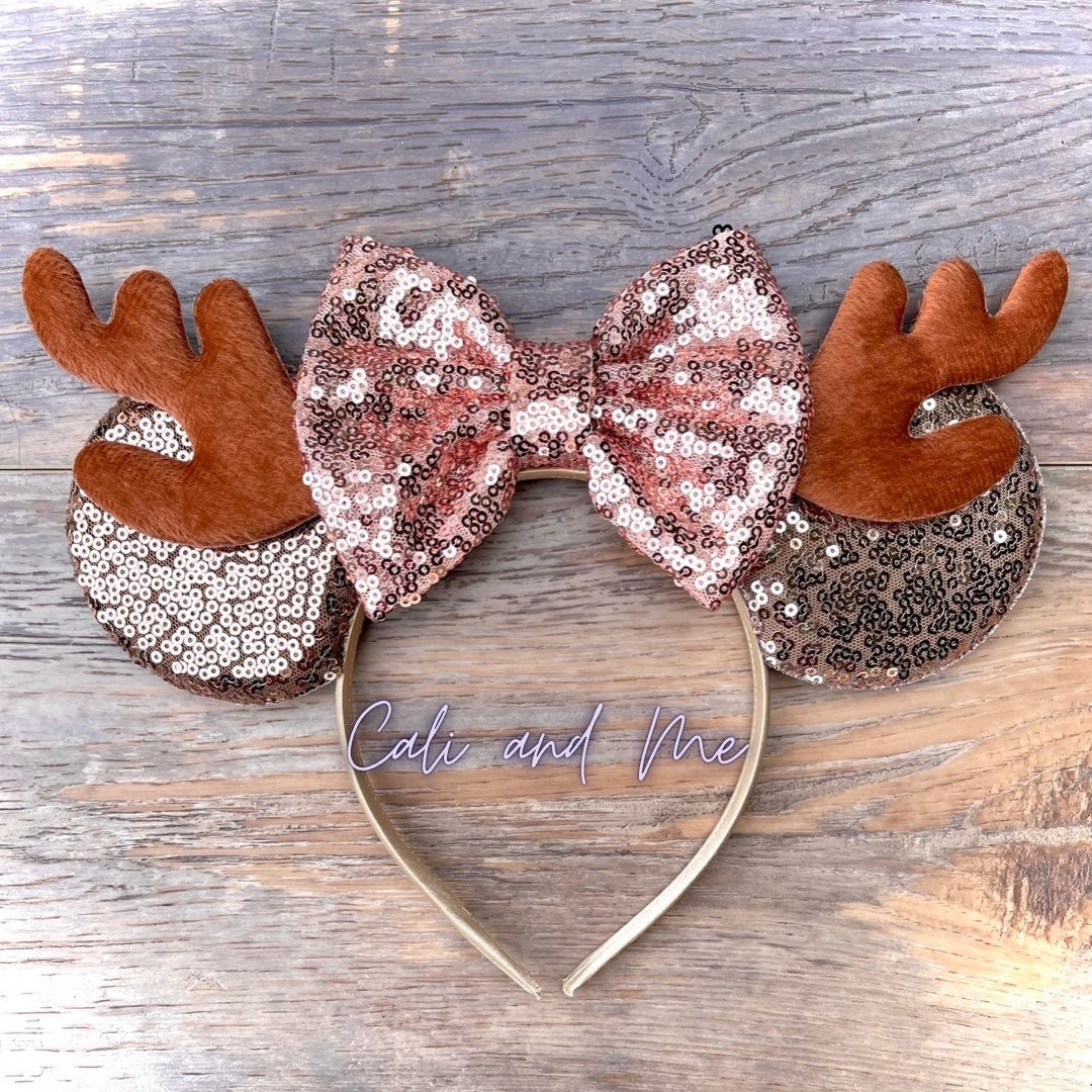 Bronze Reindeer Ears, Reindeer Mickey Ears, Reindeer Minnie Ears ...