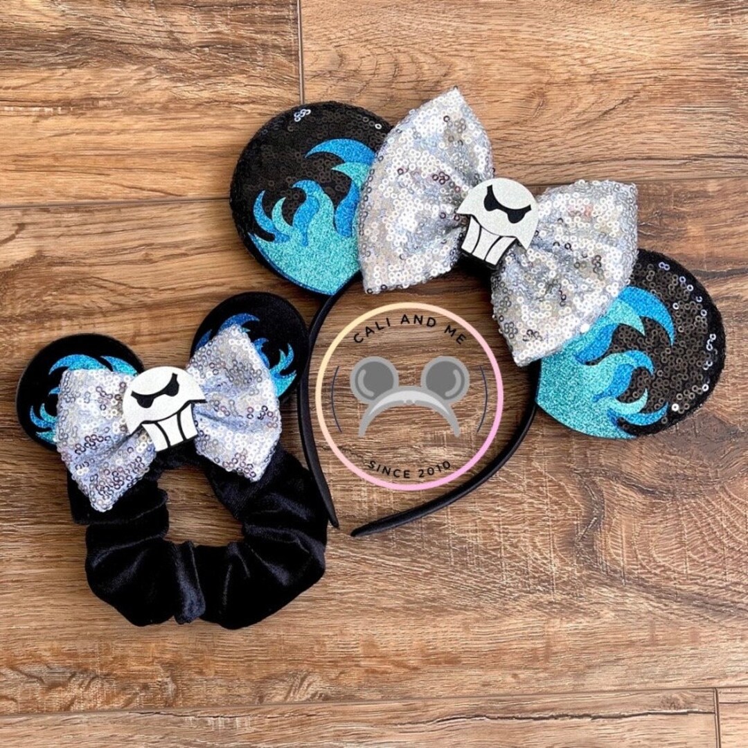 Hades Mouse Ears Scrunchie, Hades Villian Mickey Ears, Hades Ears ...