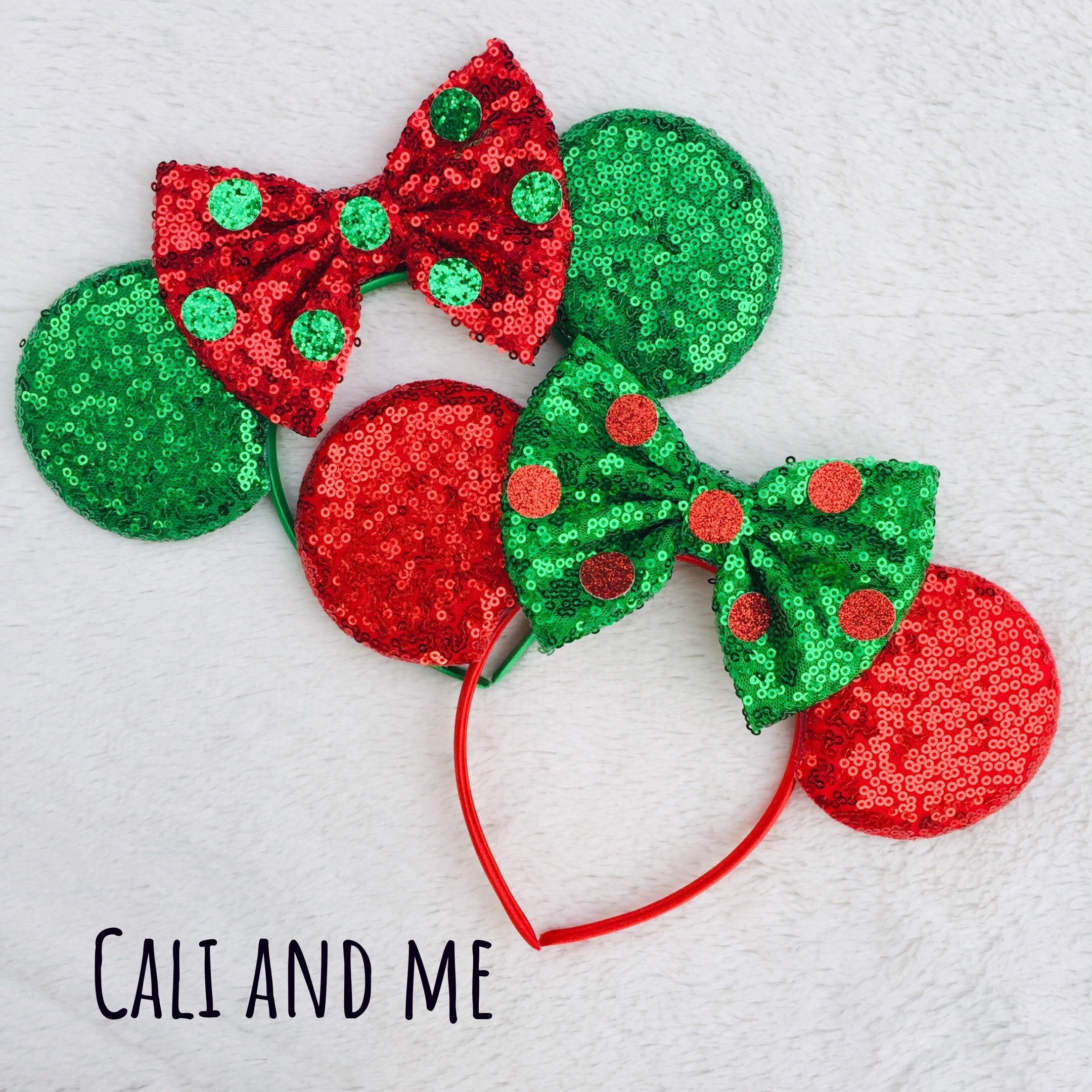 Christmas Polka Dot Mickey Ears Christmas Mickey Mouse Ears - Etsy