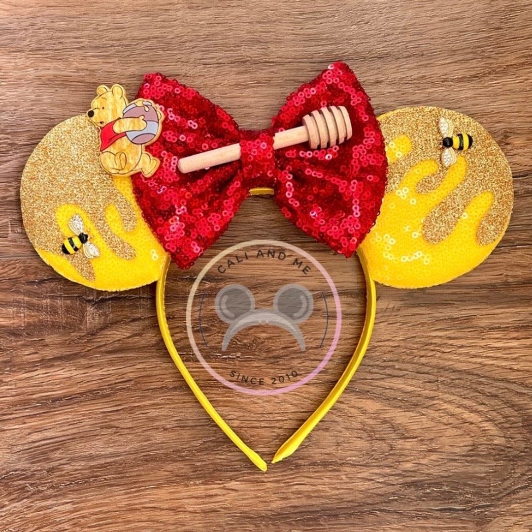 Pooh Inspired Minnie Ears, Mickey Ears, Honey Pooh Bear Ears, Mouse ...