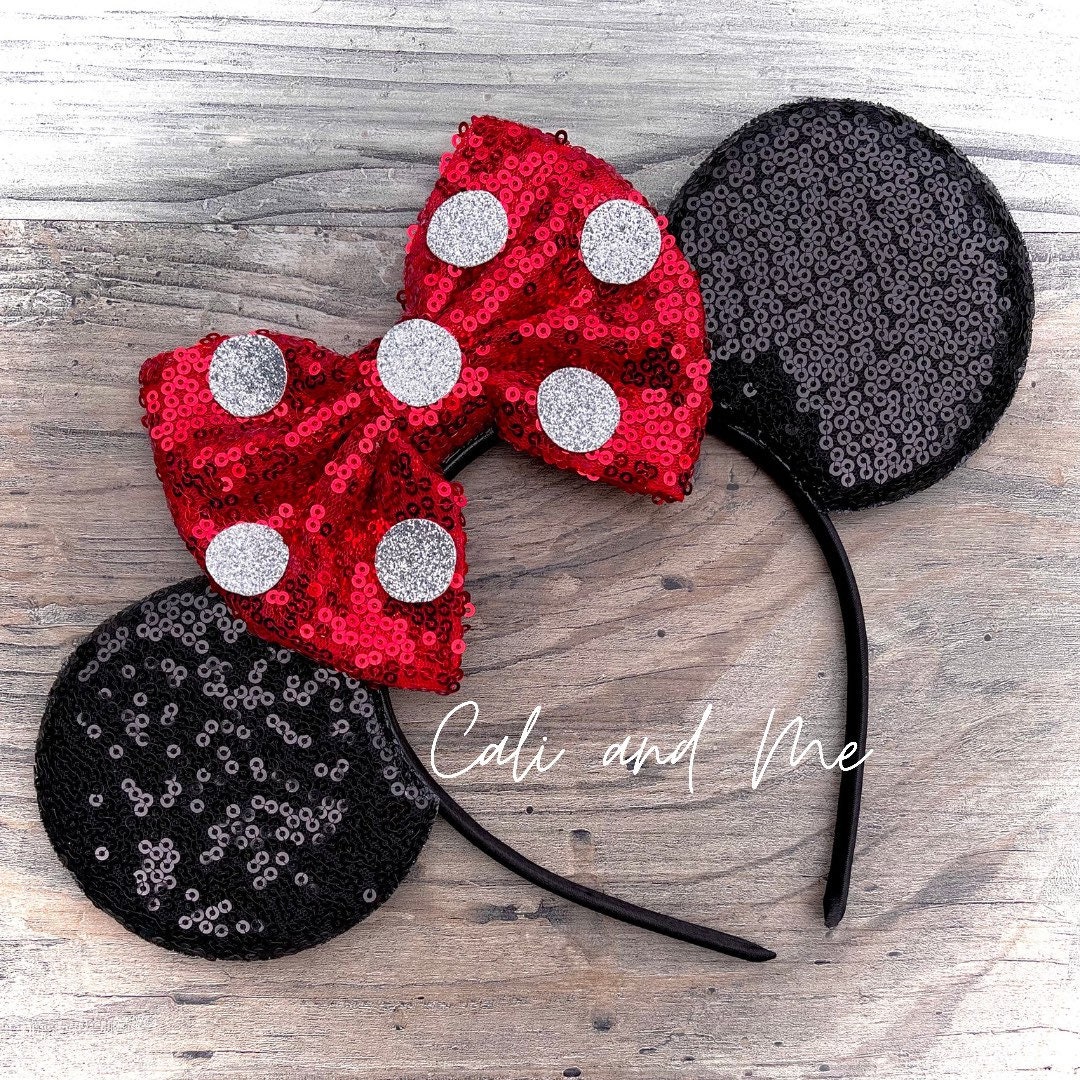 Red Polka Dot Minnie Ears, Minnie Mouse Ears, Polka Dot Minnie Ears ...
