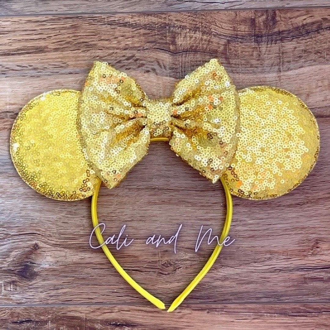 Solid Golden Yellow Ears, Yellow Gold Minnie Ears, Gold Mouse Ears ...
