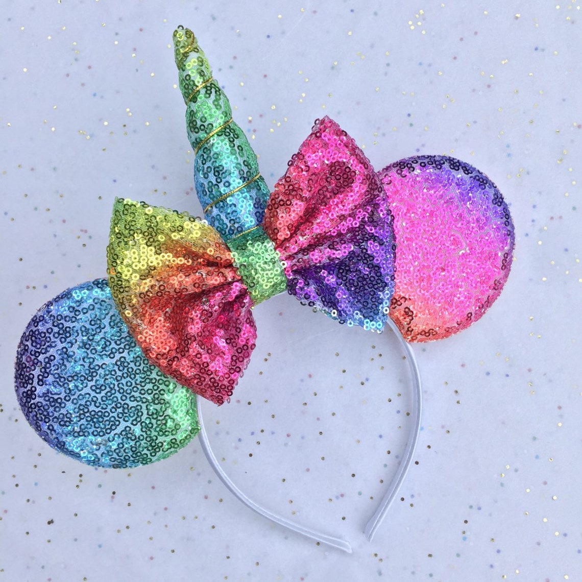 Pastel Rainbow Unicorn Ears Rainbow Unicorn Horn Headband | Etsy