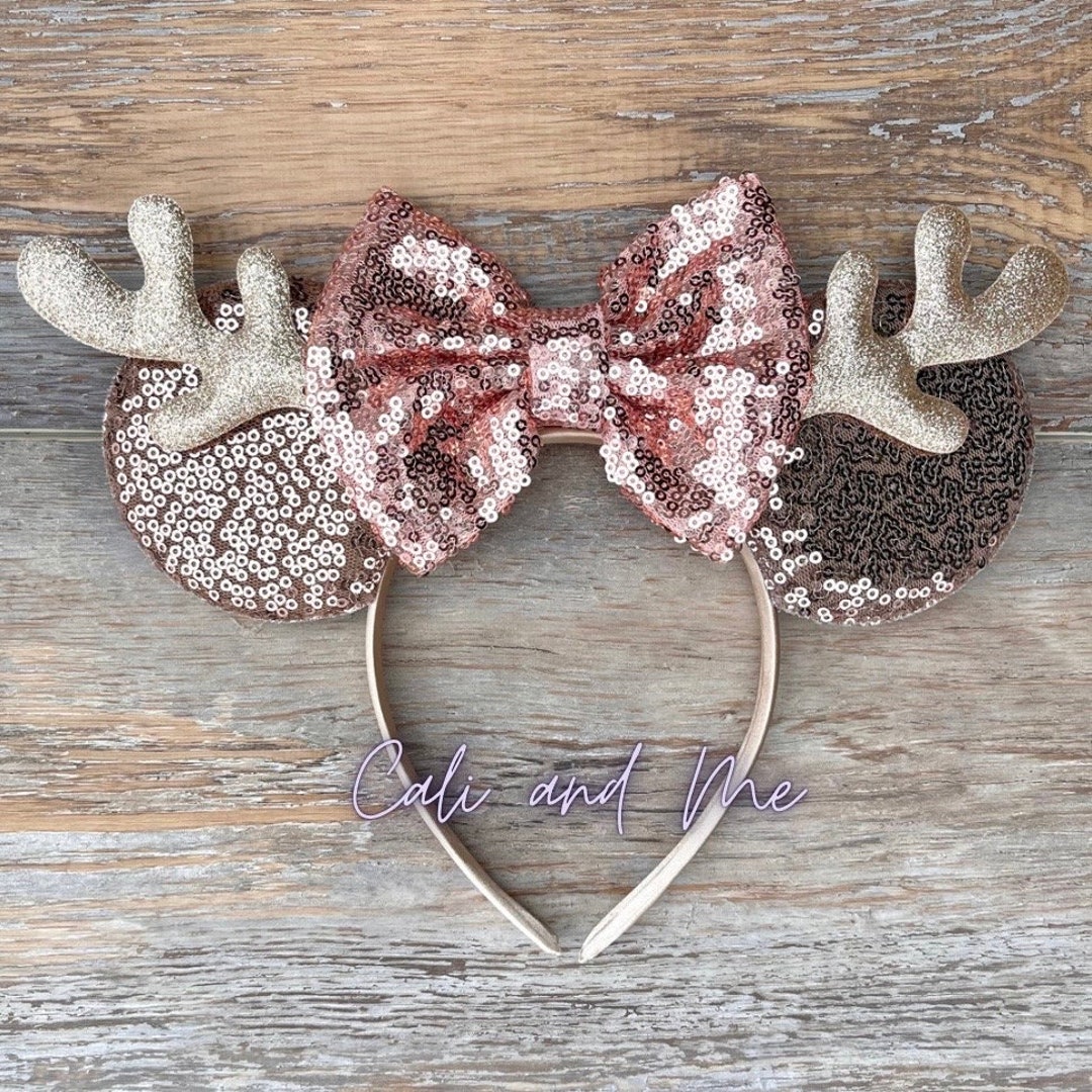 Golden Reindeer Ears, Reindeer Mickey Ears, Reindeer Minnie Ears ...