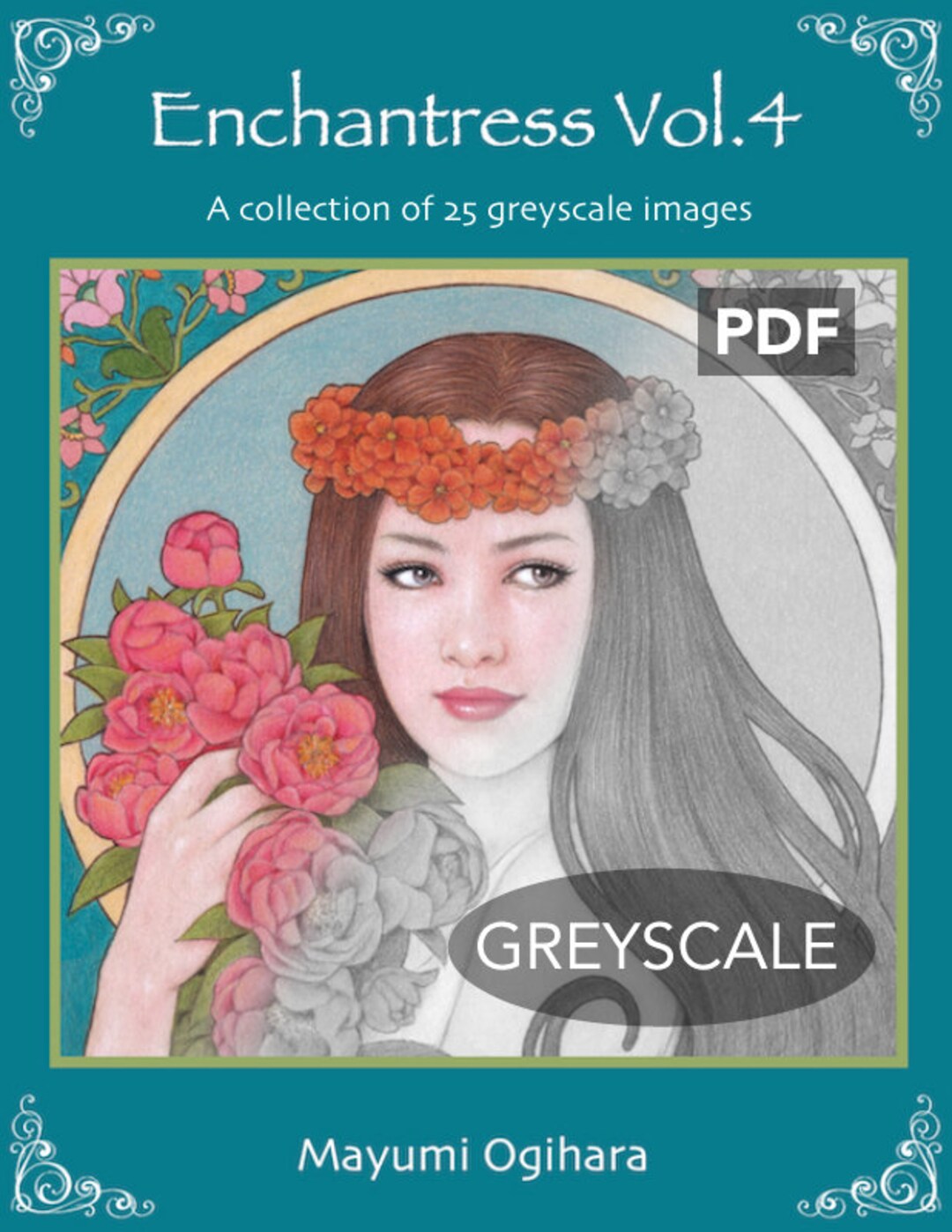 Enchantress Vol.4 - Greyscale Colouring Book - by Mayumi Ogihara - 25 Designs, PDF, Fantasy ...