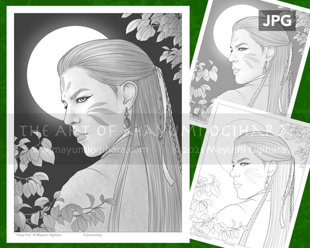 Grey Fox - VARIATION PACK - by Mayumi Ogihara, Set of 3, Greyscale ...