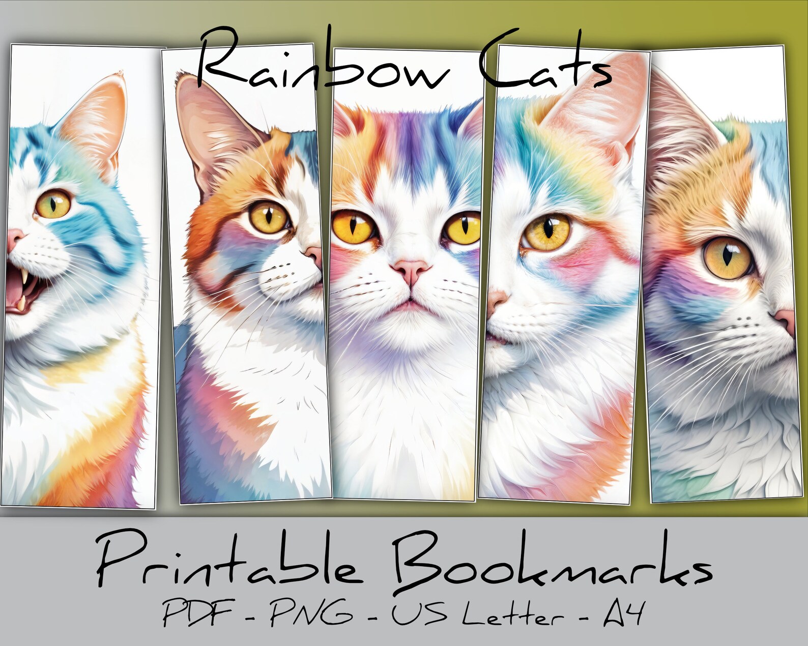 Meow-tastic Bookmark Collection - Cute Cat Illustrations - Printable ...