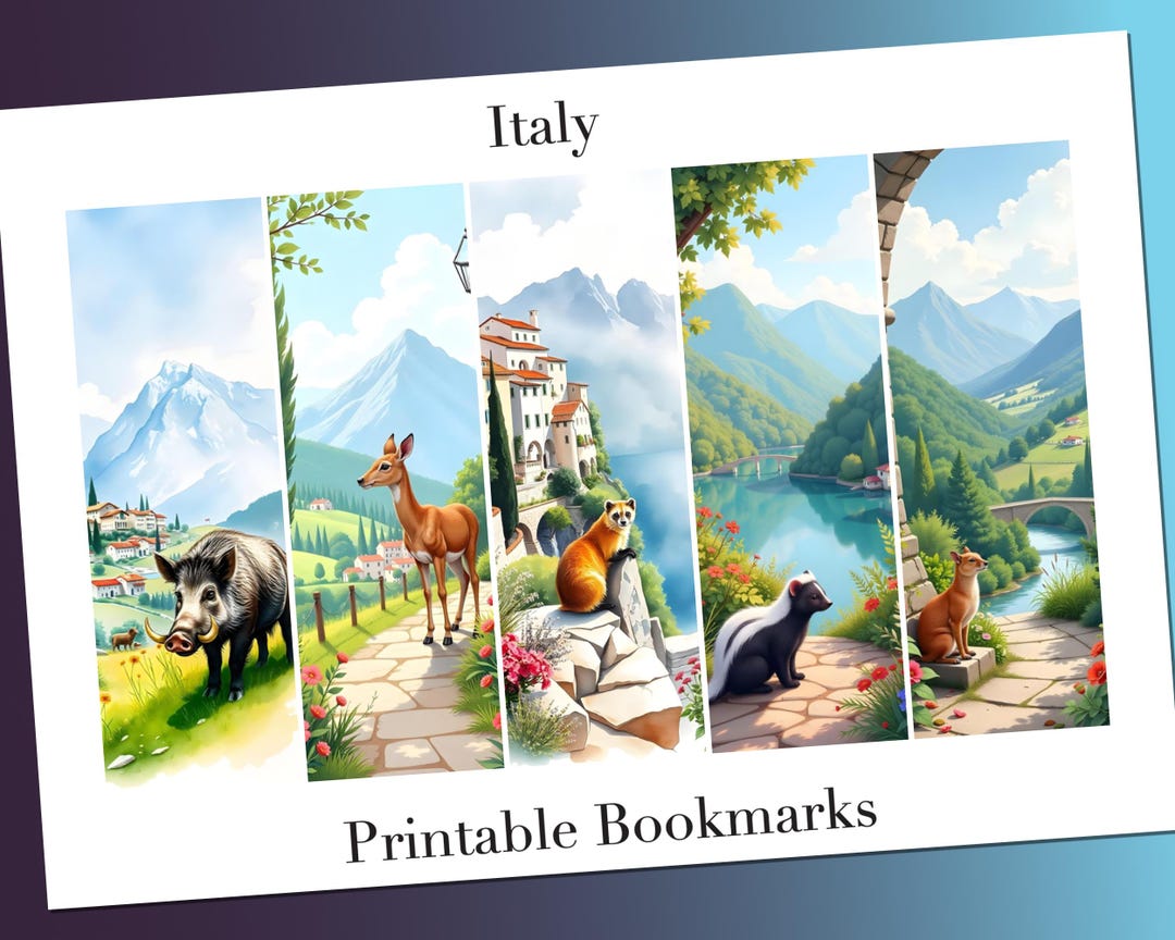 Italy Printable Bookmark Set: Italian Landscape Art (digital Download ...