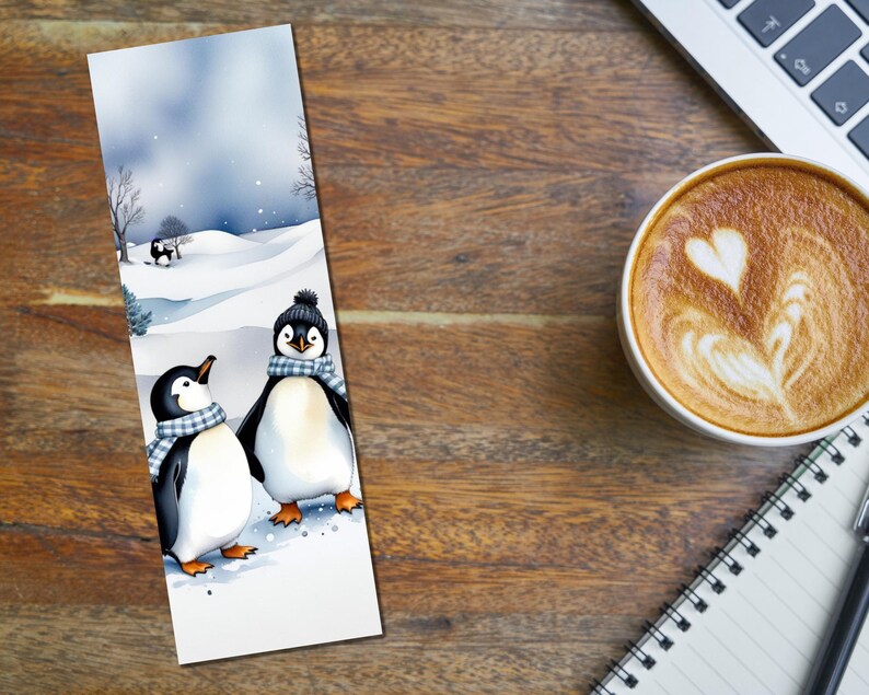 Penguin Play Printable Bookmark Set - Jpg Pdf Digital Collage Kit ...