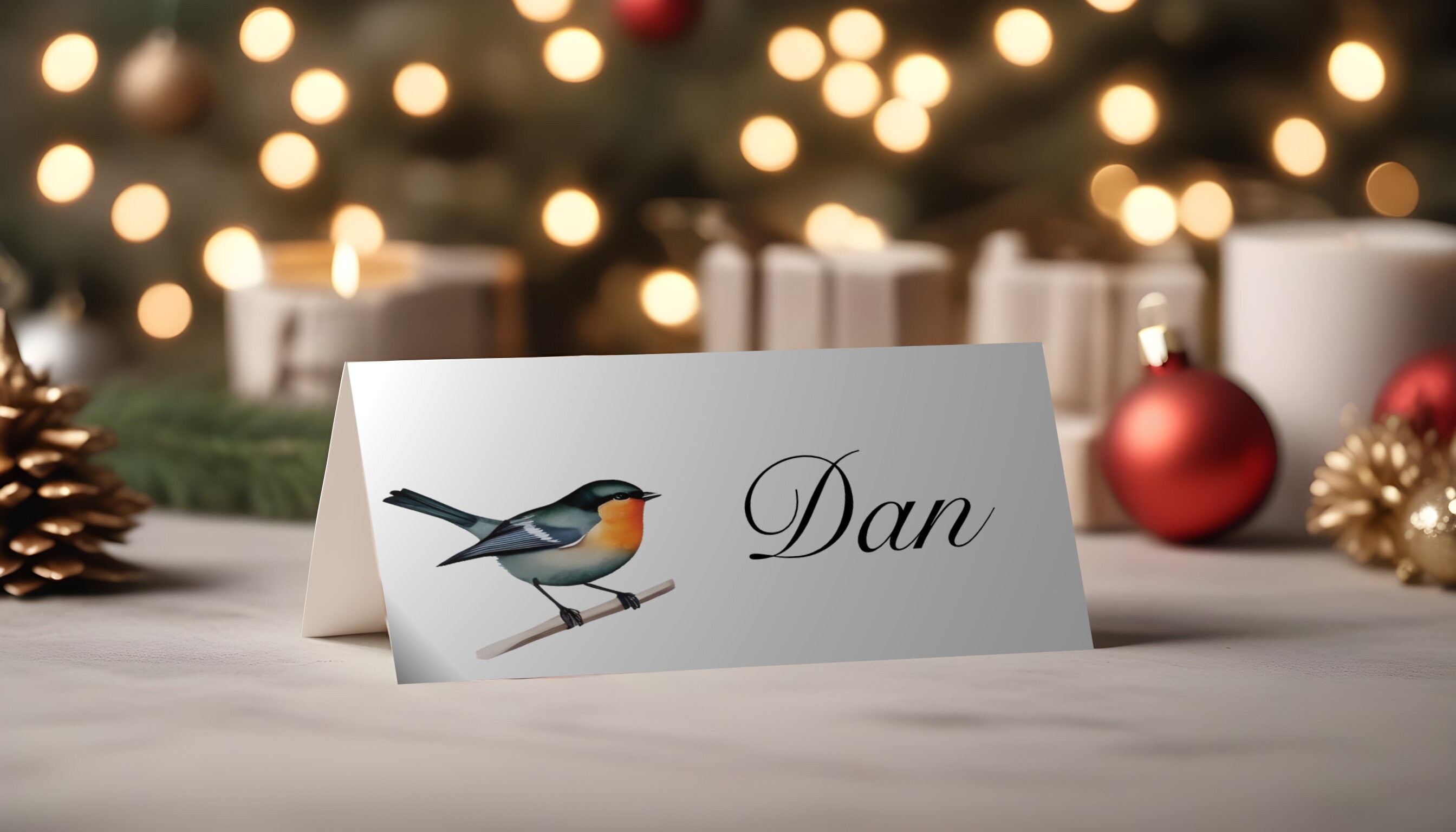 20 Printable Place Cards With Charming Watercolor Winter Birds ...