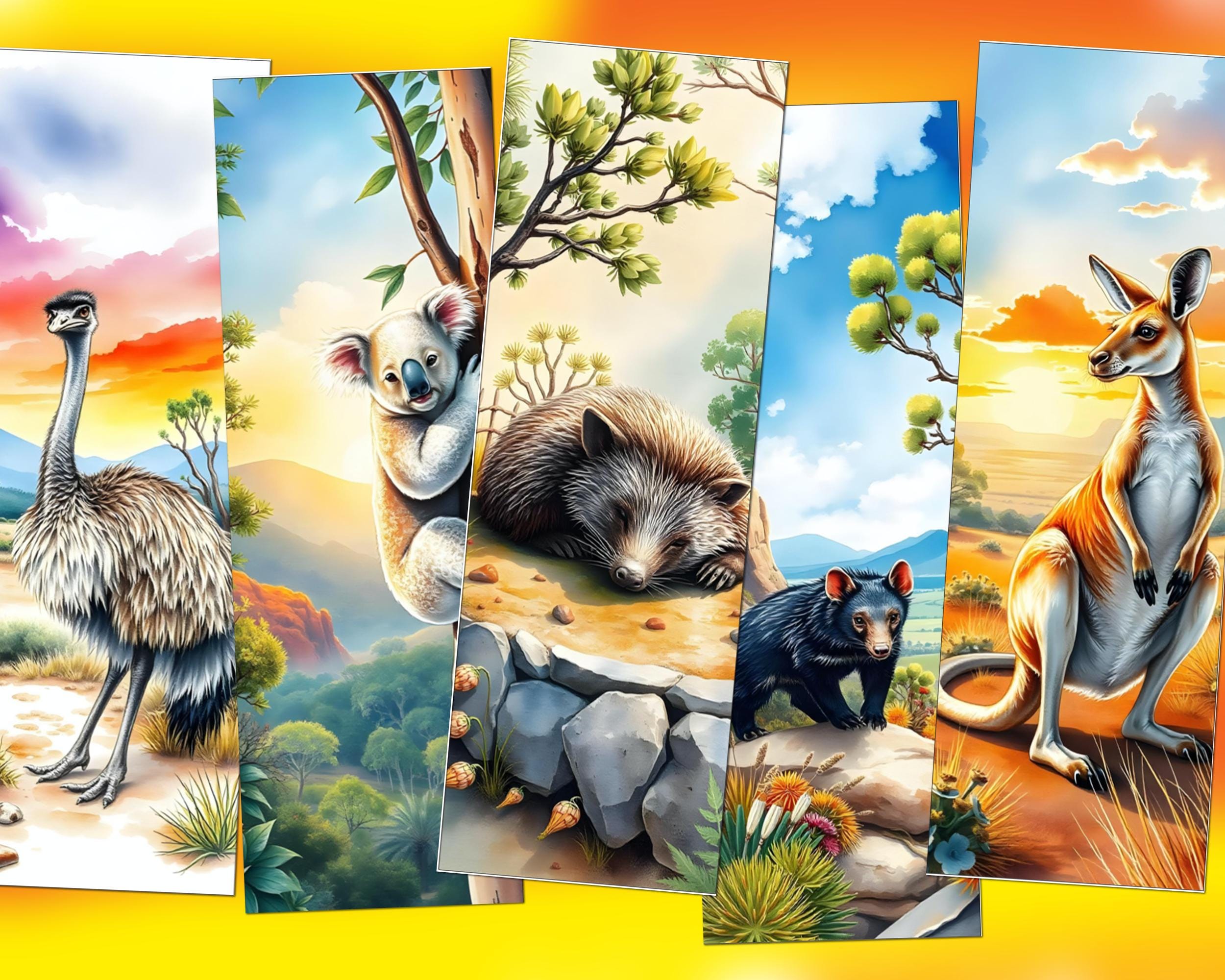 Australia Printable Bookmark Set - Jpg Pdf Digital Collage Kit - Gift ...