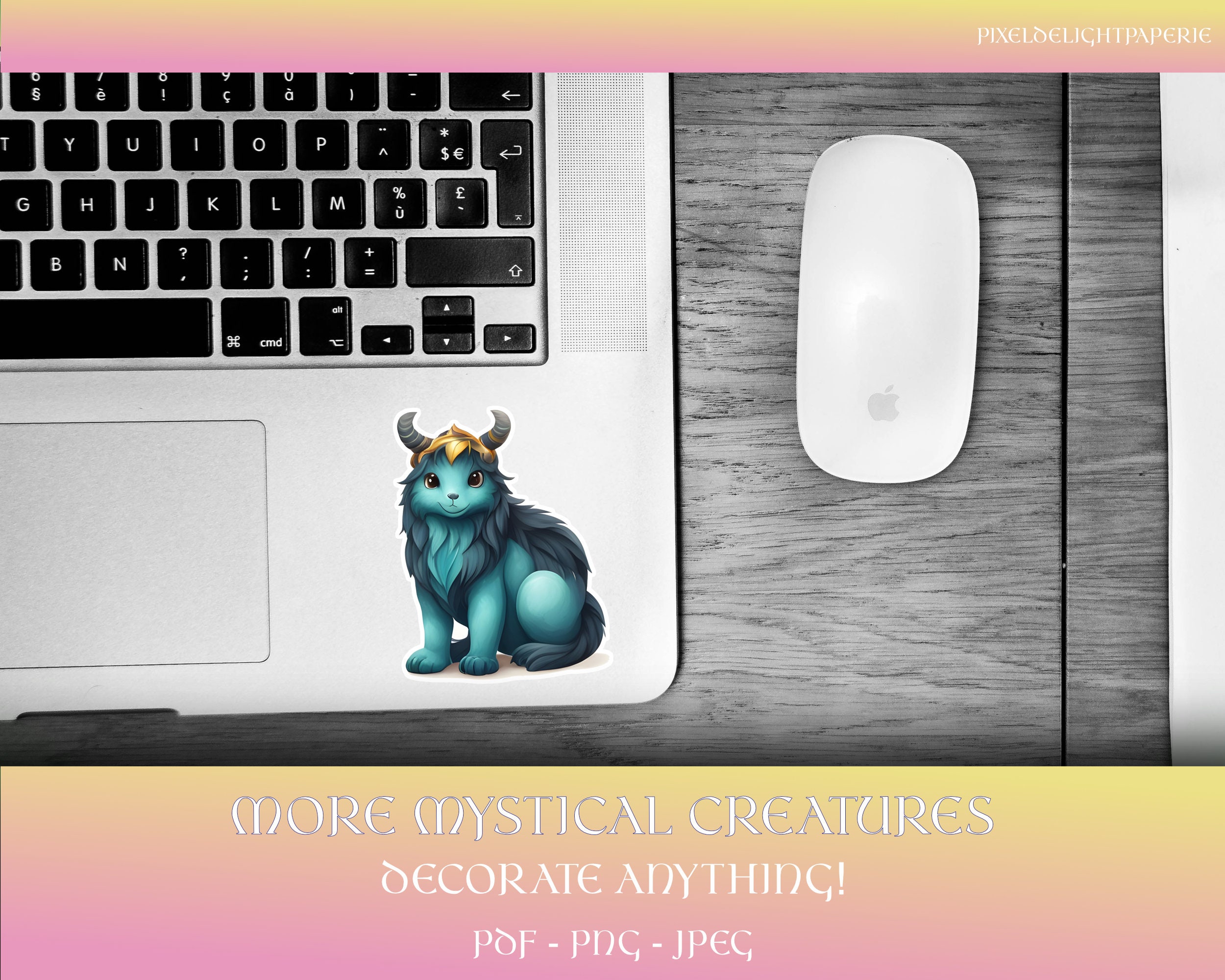 Mega Mystical Creatures Sticker Sheet - Printable PDF PNG JPEG ...